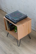 50cm Solid Hardwood Tasmanian Oak Record Player Stand W/ Hairpin Legs ...